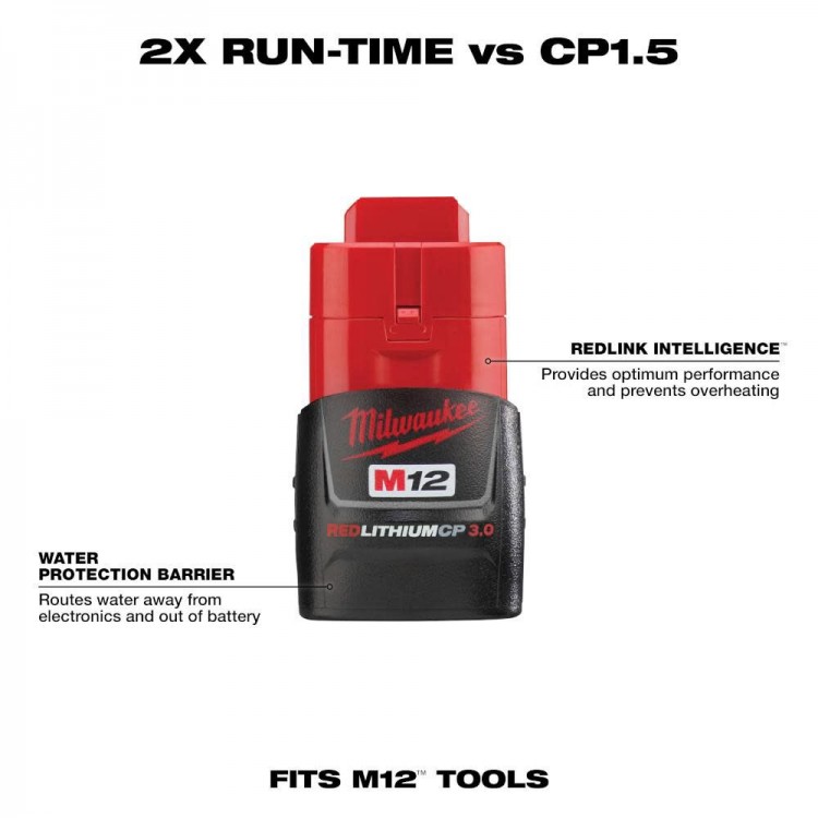 Milwaukee M12 REDLITHIUM 3.0 Compact Battery Pack 48 11 2430